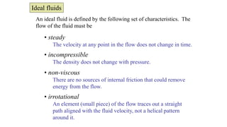 Ideal fluid, volume flux and continuity equation | PPTX