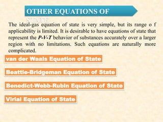 Chemical Engineering Thermodynamics - IDEAL GAS - EOS.pptx