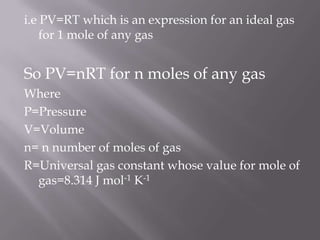 Ideal gas equation | PPTX