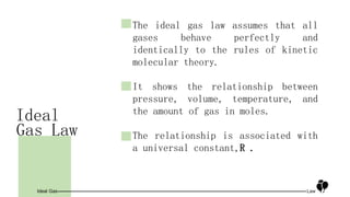 IDEAL GAS LAW PowerPoint presentation gas law | PPT