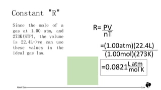 IDEAL GAS LAW PowerPoint presentation gas law | PPT