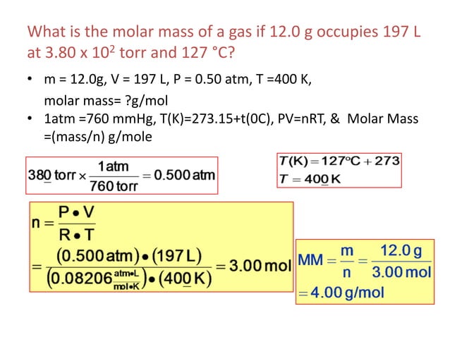 Ideal gas law practice mccpot | PPT