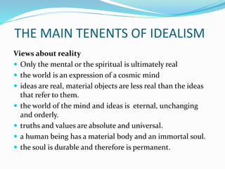 Idealism and education | PPTX