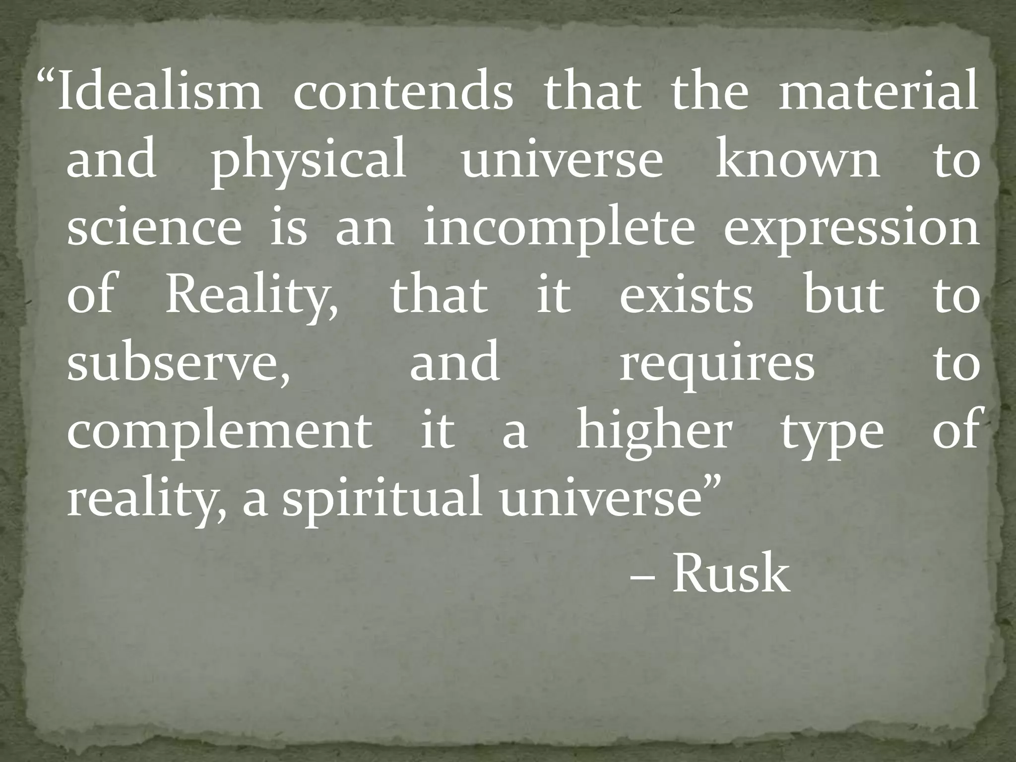 Idealism in education | PPTX