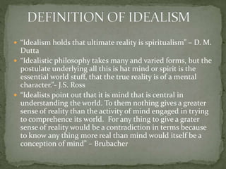 Idealism in education | PPTX