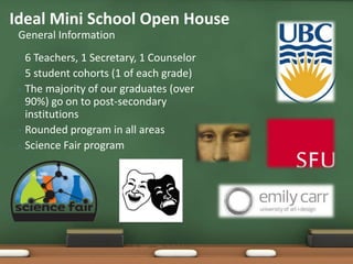 Ideal mini school open house (info session presentation full) | PPT