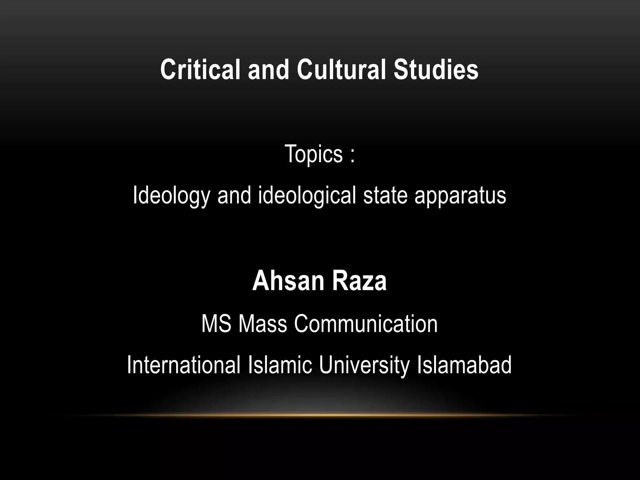 Ideological Apparatuses | PPTX