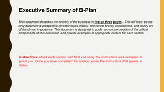 Template for submitting Business Plan in AKTU Parikrama Competition. | PPTX