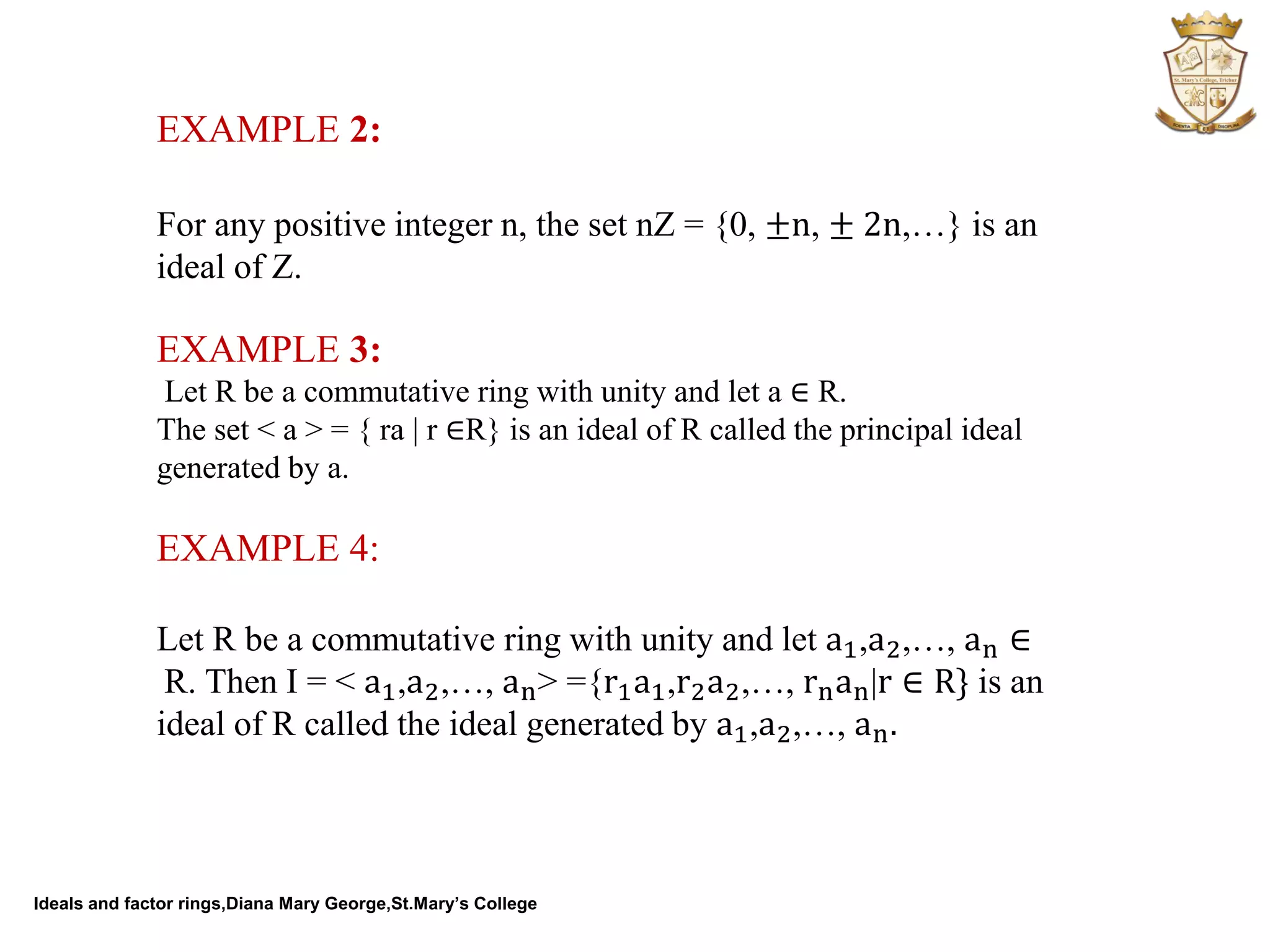 Ideals and factor rings | PDF