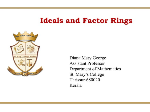 Ideals and factor rings | PDF | Education