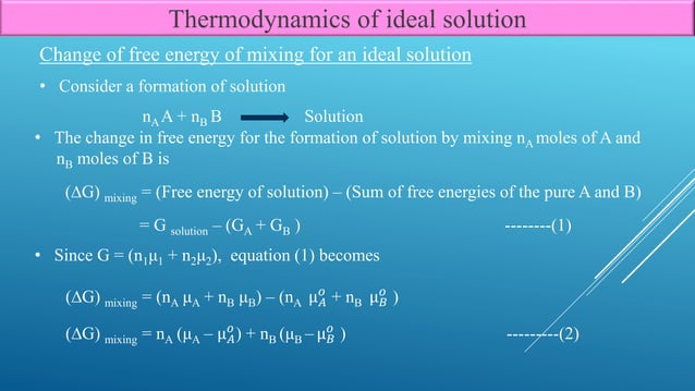 Ideal solution | PPTX | Chemistry | Science