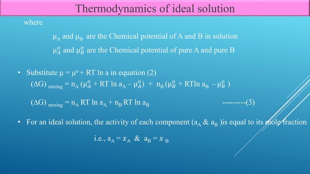 Ideal solution | PPTX | Chemistry | Science