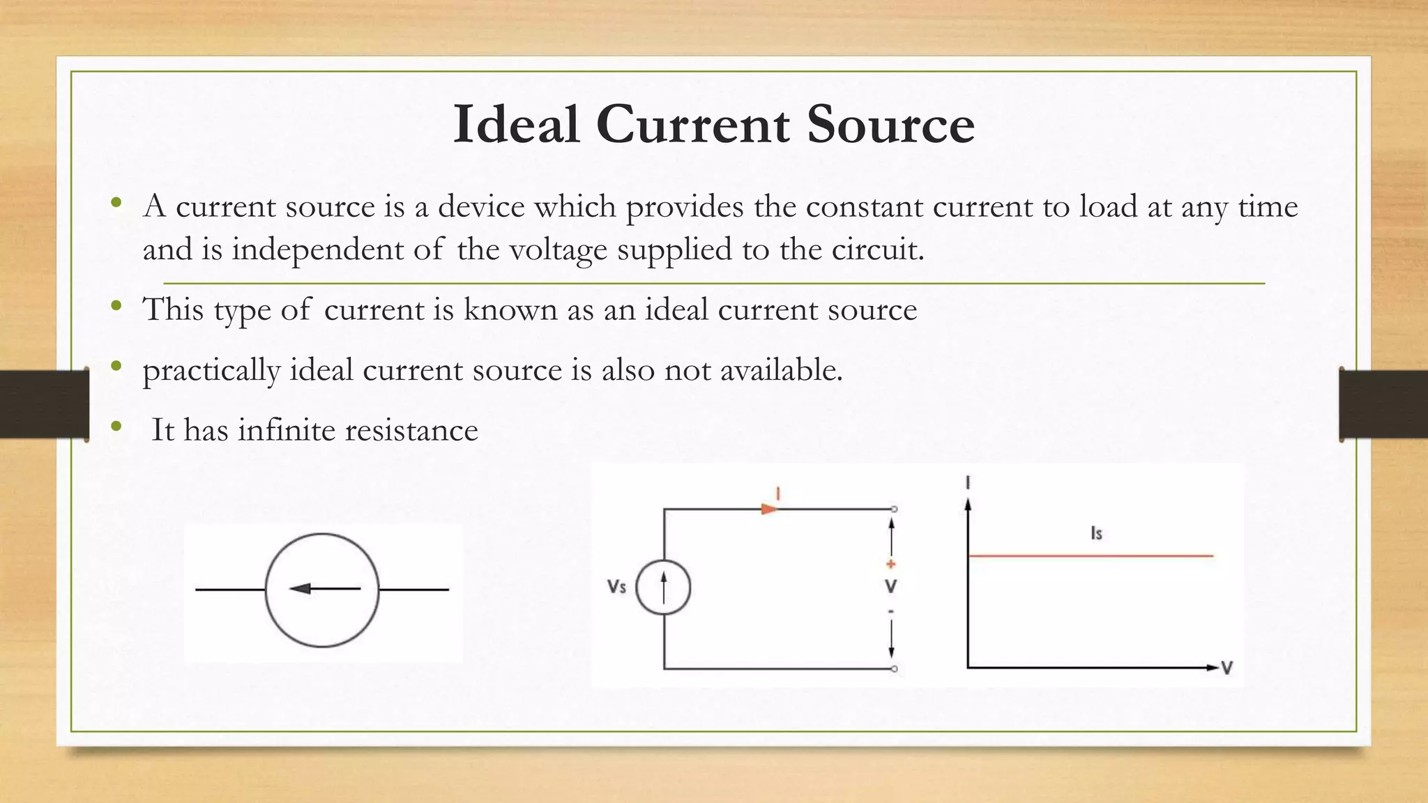 Ideal voltage & current sources | PPTX