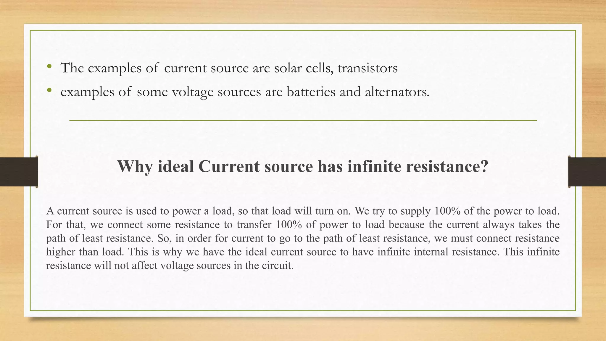 Ideal voltage & current sources | PPTX