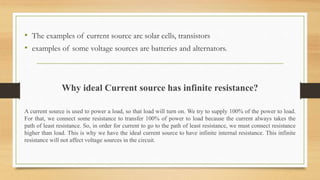 Ideal voltage & current sources | PPTX
