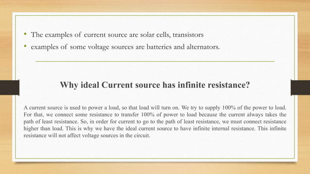Ideal voltage & current sources | PPTX | Technology & Computing