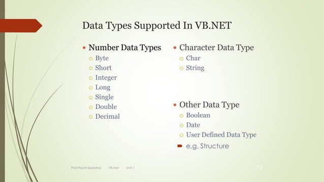 Ide and datatypes vb-net-u-ii-p2 | PPT