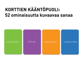 Ideoita Ideapakan kuva- & adjektiivikorttien soveltamiseen | PPT