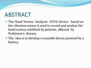 Hand Tremor Analyzer | PPTX
