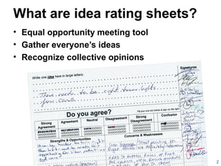 Idea rating sheets - instructions template | PPT