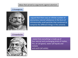 Ideas of the ancient greeks on atom | PPTX