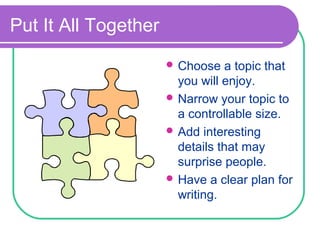 Writing Traits: Ideas and Content | PPT