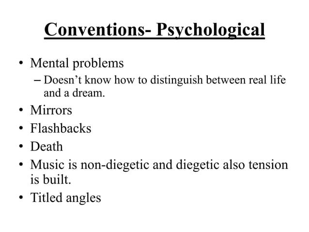 Ideas and Conventions In Supernatural/ Psychological Horror | PPT