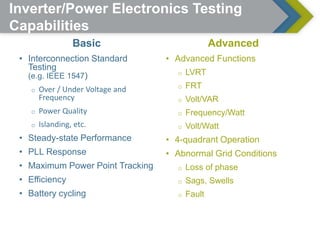 Microgrid / Smartgrid Research Facility US Department of Energy, Energy Systems Integration ...