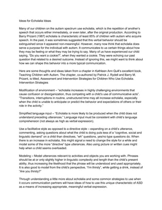 Ideas for Echolalia :hildren on the autism spectrum use echolalia | PDF