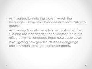 Ideas for investigation | PPTX