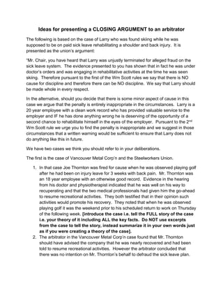 Closing Statement Example