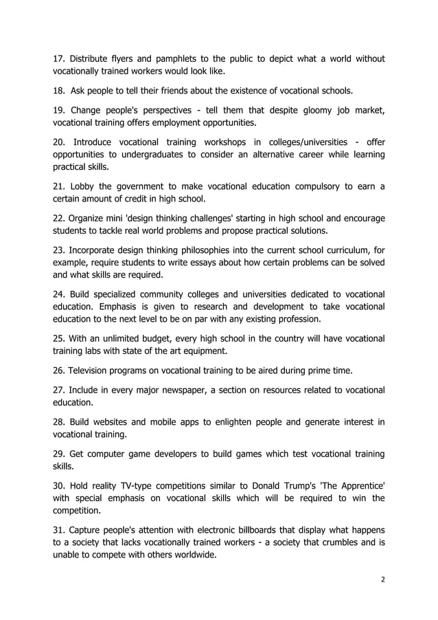 Ideas for problem statement | DOCX