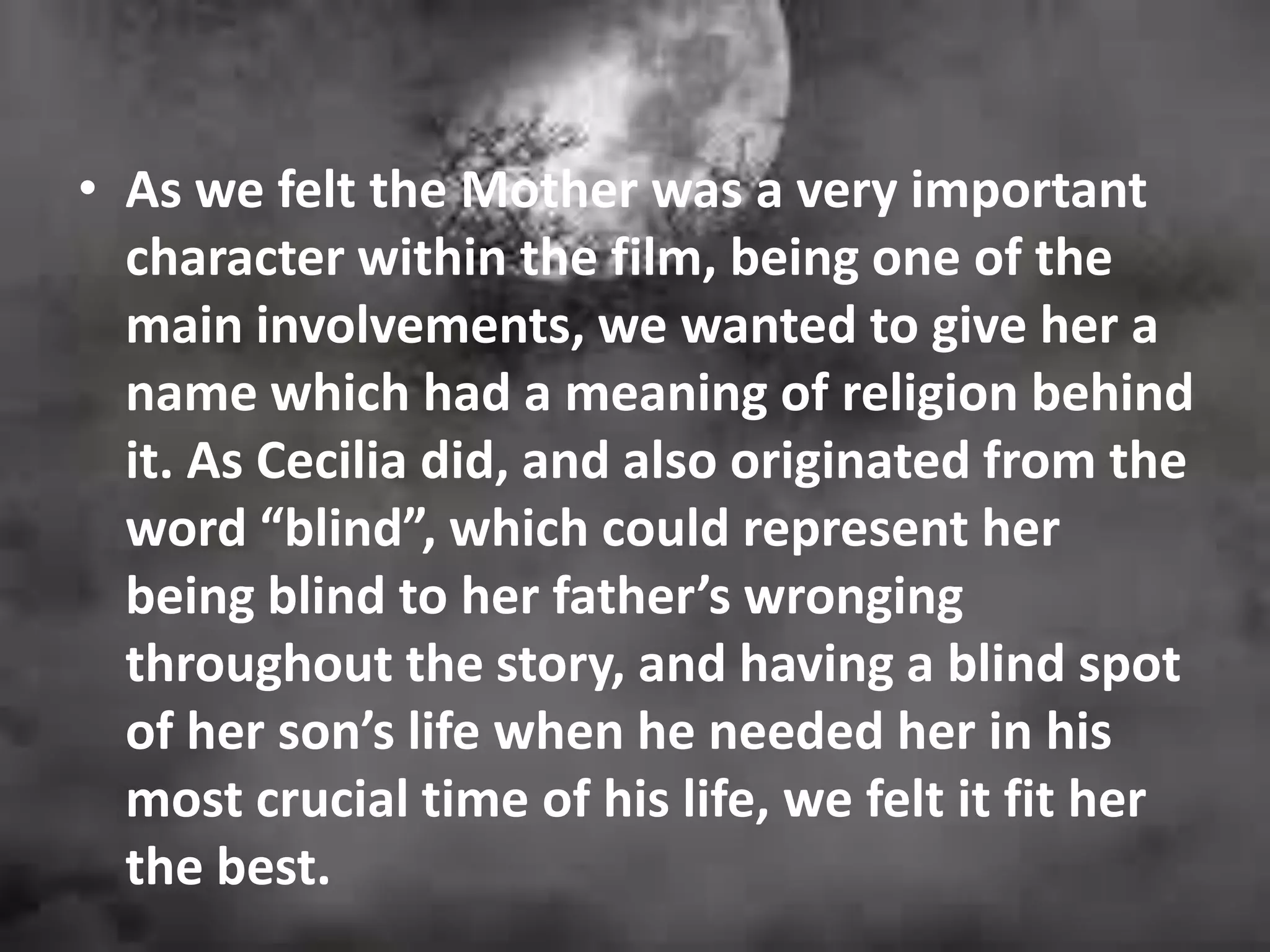 Ideas For The Mother Characters Name Pptx