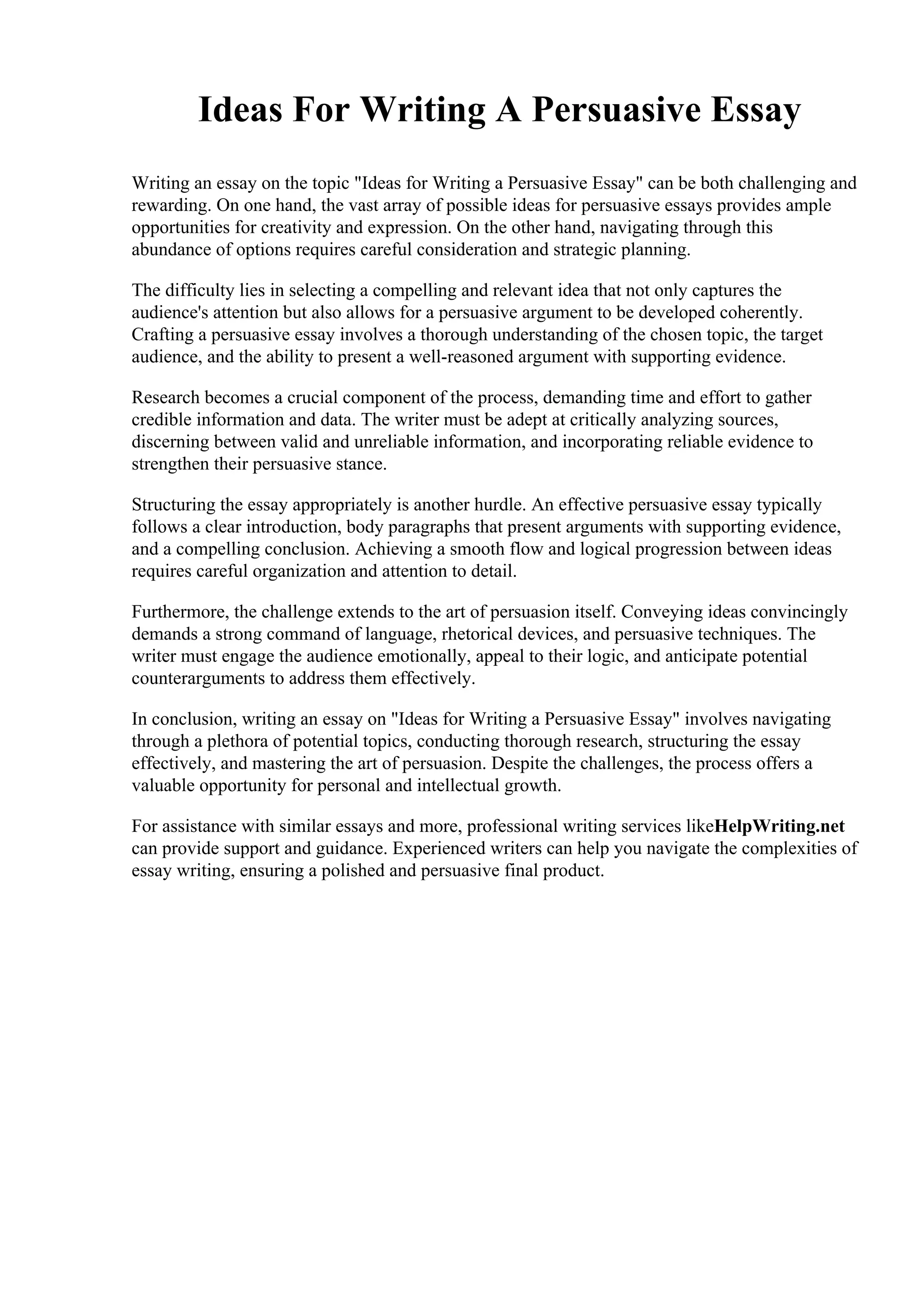 Ideas For Writing A Persuasive Essay.pdf