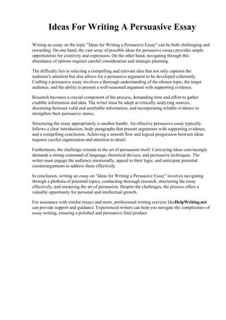 Ideas For Writing A Persuasive Essay.pdf