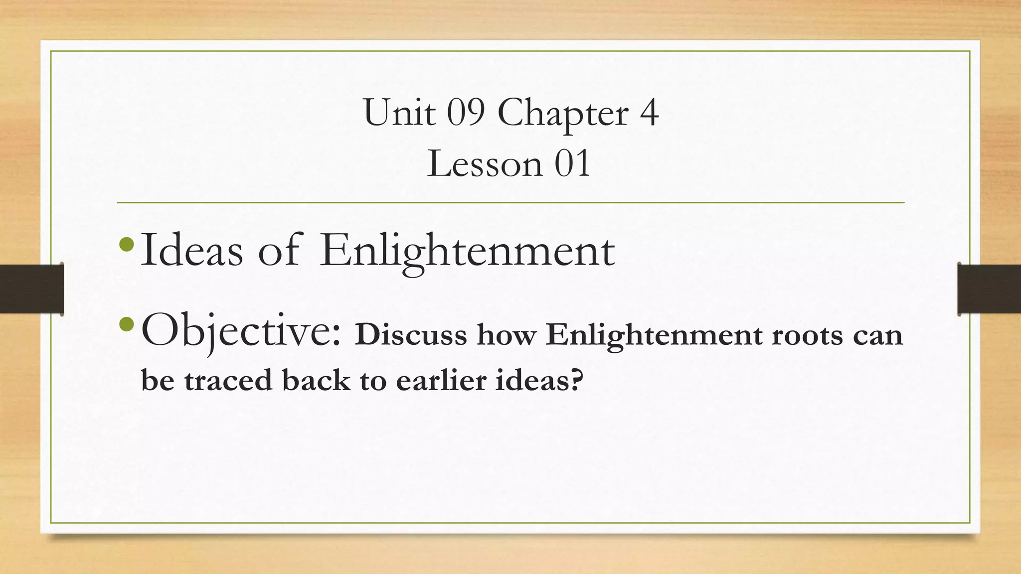 Ideas of enlightenment | PPTX | Science
