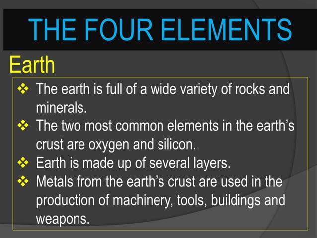 Ideas of the ancient greeks on the elements.pptx | Chemistry | Science