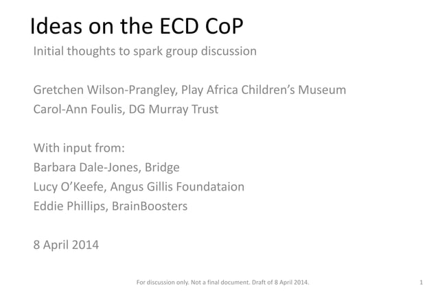 DRAFT ECD CoP Principles of Engagement document | PPT