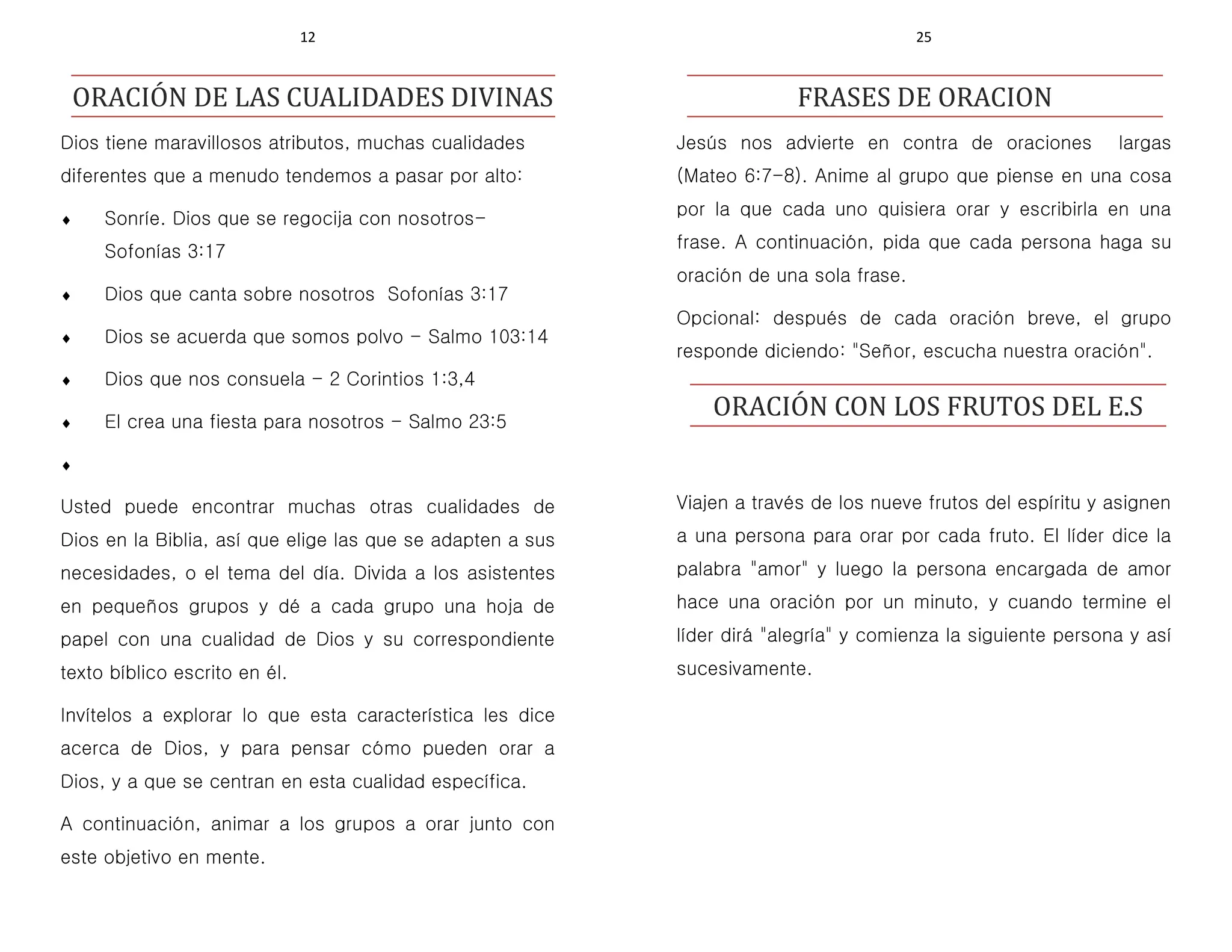 Diferentes ideas para los Momentos de Oración | PDF