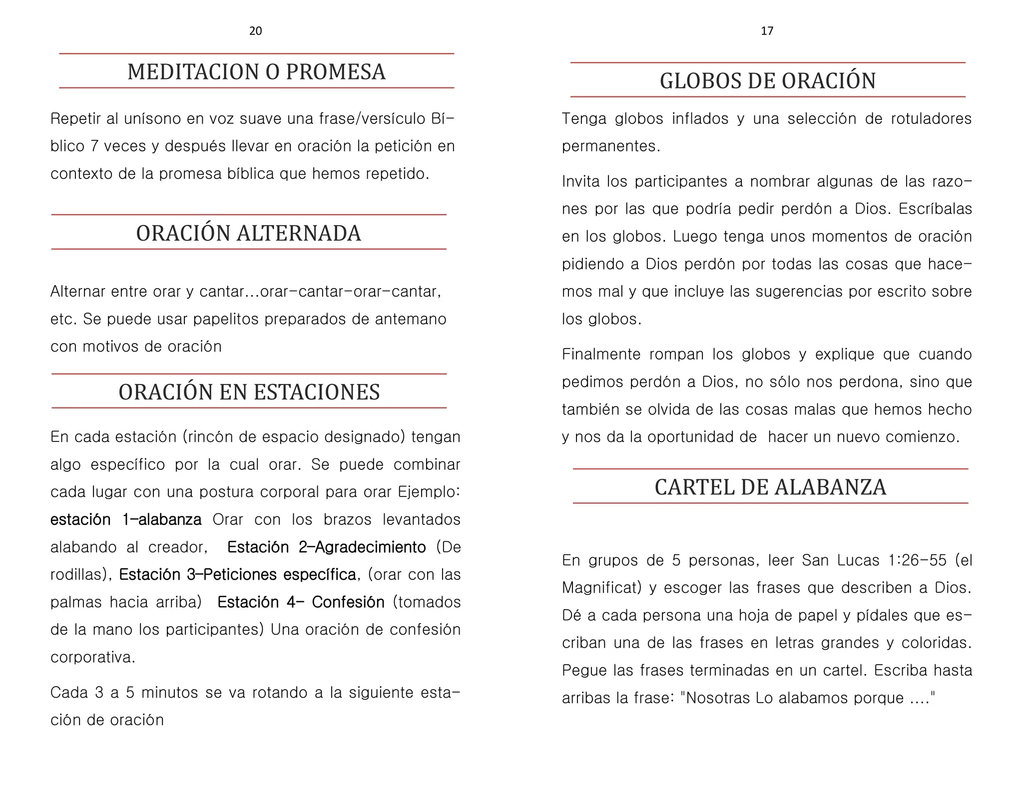 Diferentes ideas para los Momentos de Oración | PDF