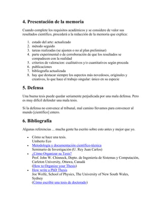 Ideas para realizar una tesis doctoral | DOCX