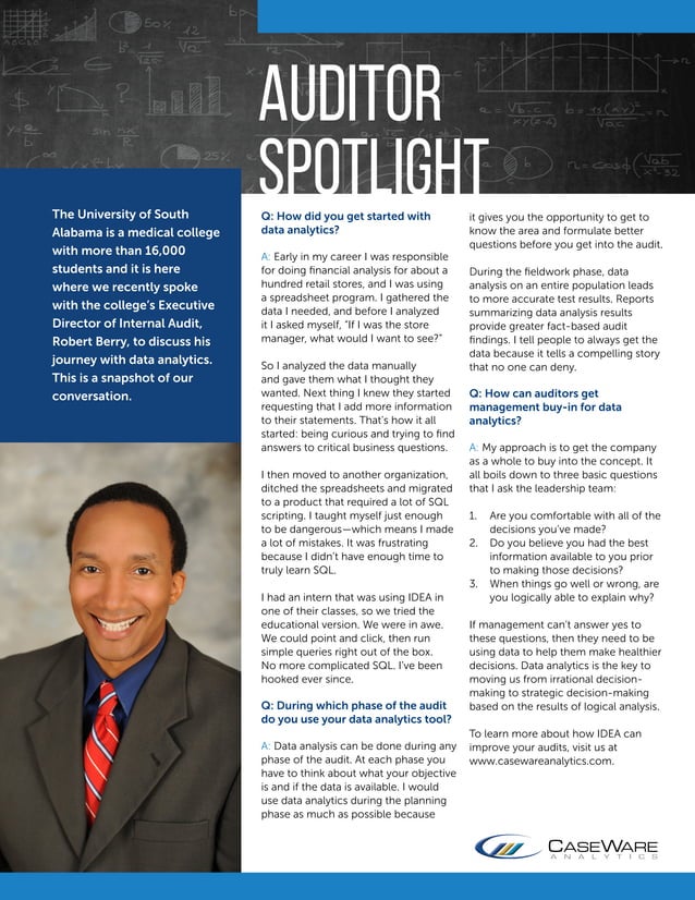 Auditor Spotlight: Robert Berry | PDF Auditor Spotlight: Robert Berry | PDF