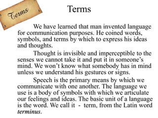 LOGIC: Ideas & Terms | PPTX