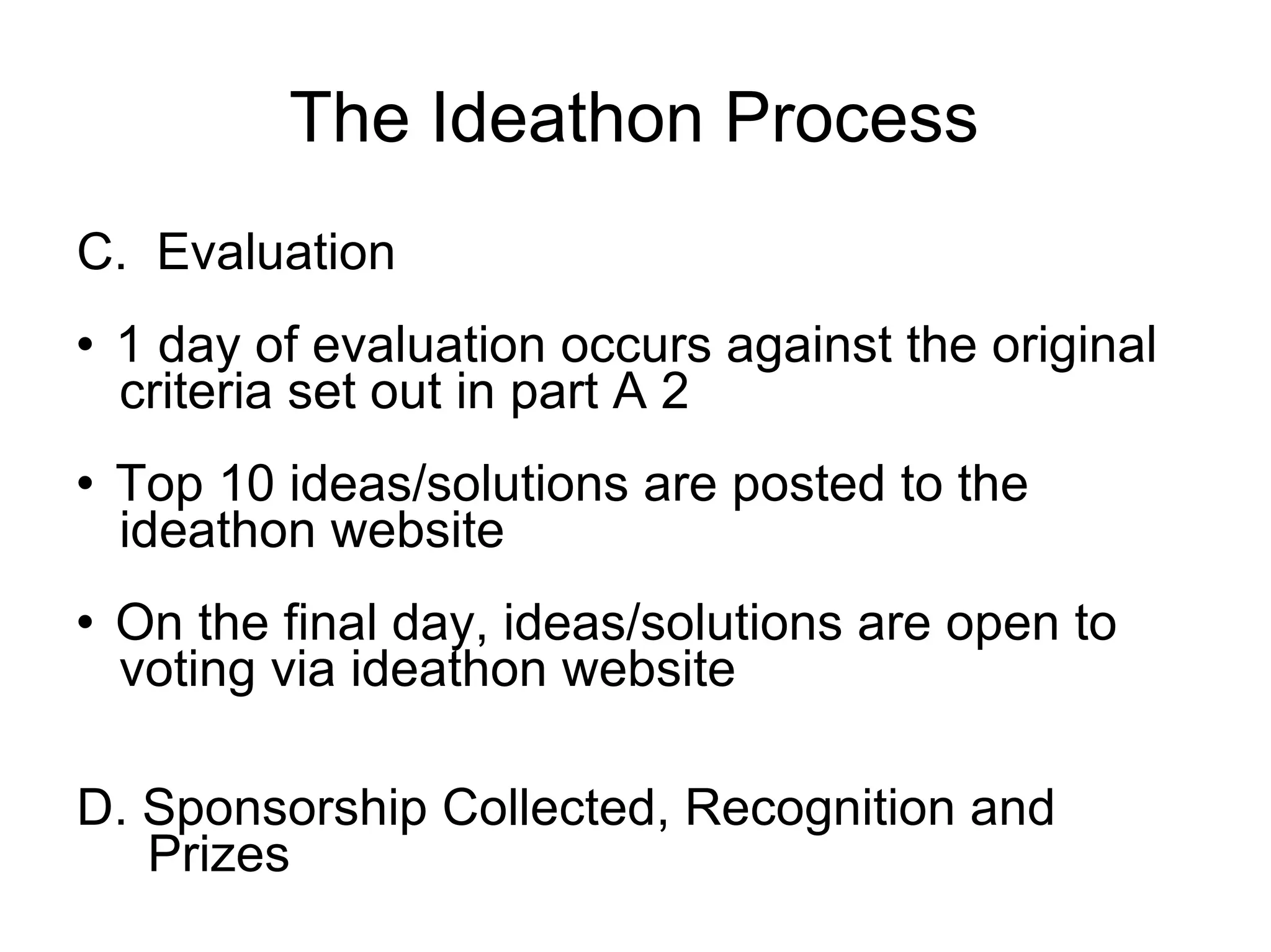 ideathon - Ideas That Give - Social Open Innovation with a Twist | PPT