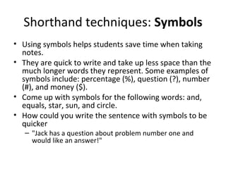 Ideas for more effective note taking | PPT