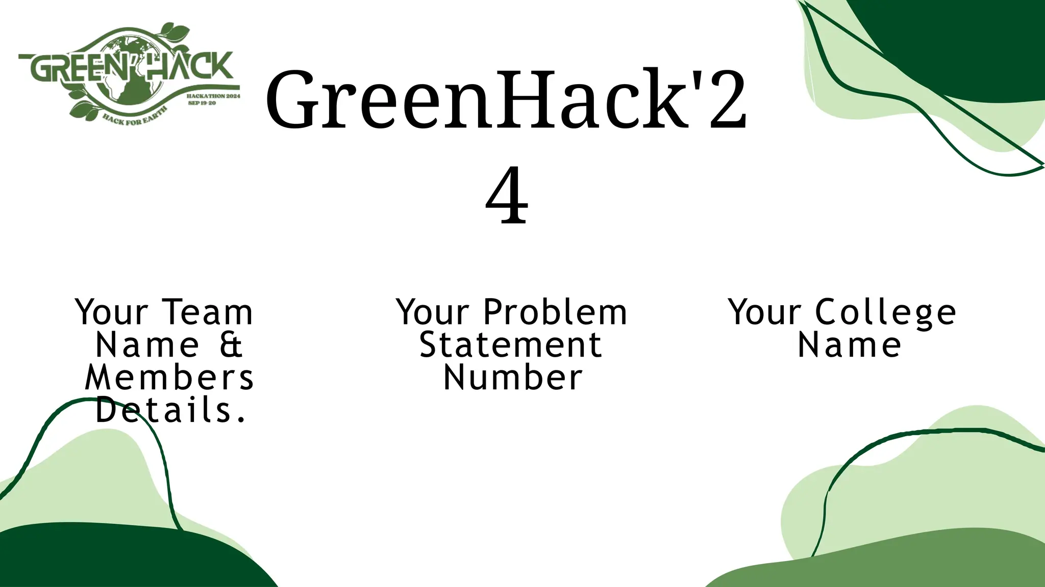 Idea Template for hackathon. Basic template only | PPT