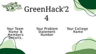 Idea Template for hackathon. Basic template only | PPT