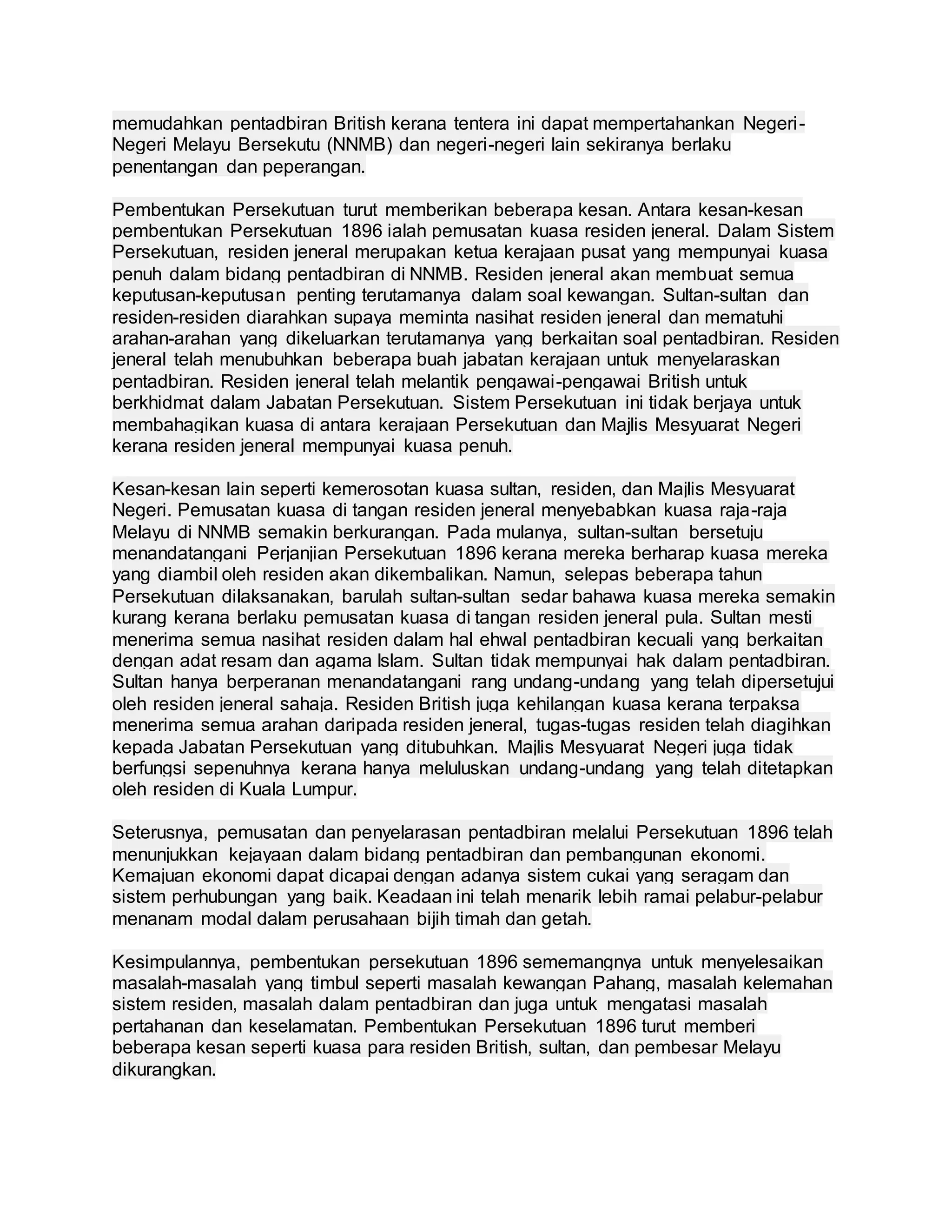 Idea tentang pembentukan persekutuan 1896 telah dicadangkan oleh frank ...