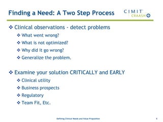 Ideation in Medical Device Development: Finding Clinical Needs | PPT