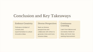 Understanding the Process of Ideation and Creating Basic Ideas for Your Project | PPT